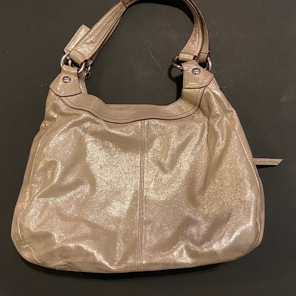 Coach | Bags | Vintage Coach Leather Metallic Handbag | Poshmark